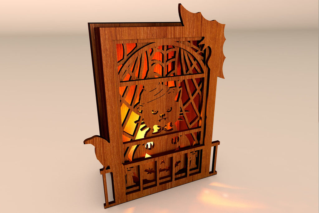 Hallwoeen Decorative Windows Light Box Laser Cut Templates - So Fontsy
