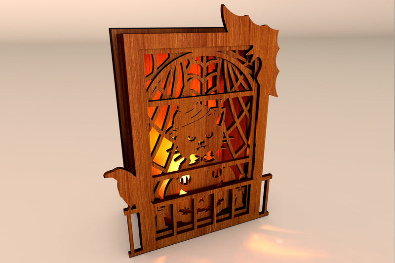 Hallwoeen Decorative Windows Light Box Laser Cut Templates - So Fontsy