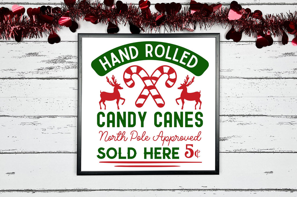 Hand rolled candy canes north pole approved sold here 5c svg design ...