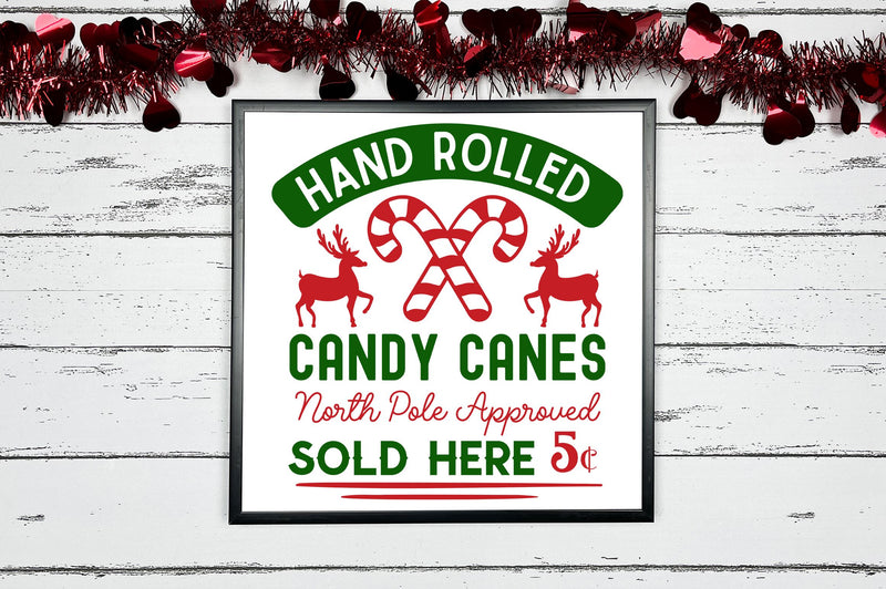 Hand rolled candy canes north pole approved sold here 5c svg design ...