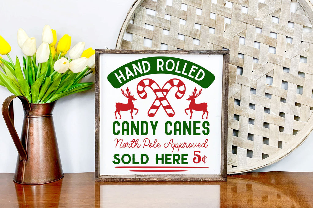 Hand rolled candy canes north pole approved sold here 5c svg design ...