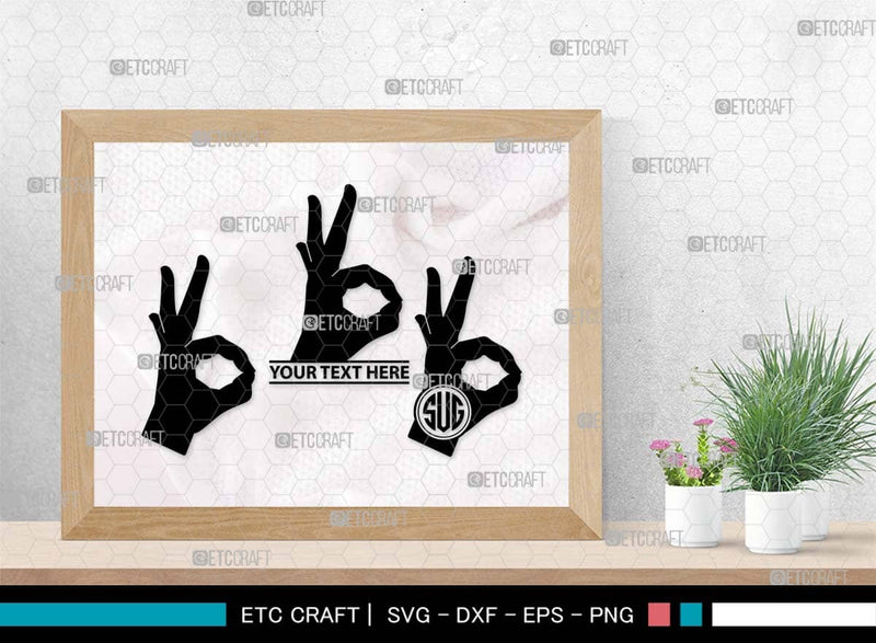 Hand Sign SVG Bundle, Hand Sign Silhouette, Ok Sign Svg, Peace Hand ...