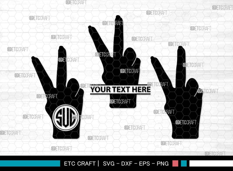 Hand Sign SVG Bundle, Hand Sign Silhouette, Ok Sign Svg, Peace Hand ...