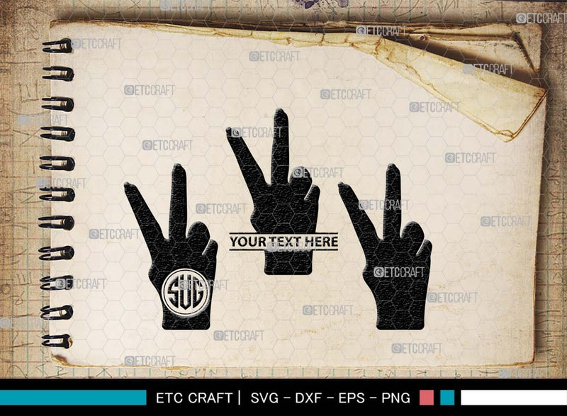 Hand Sign SVG Bundle, Hand Sign Silhouette, Ok Sign Svg, Peace Hand ...
