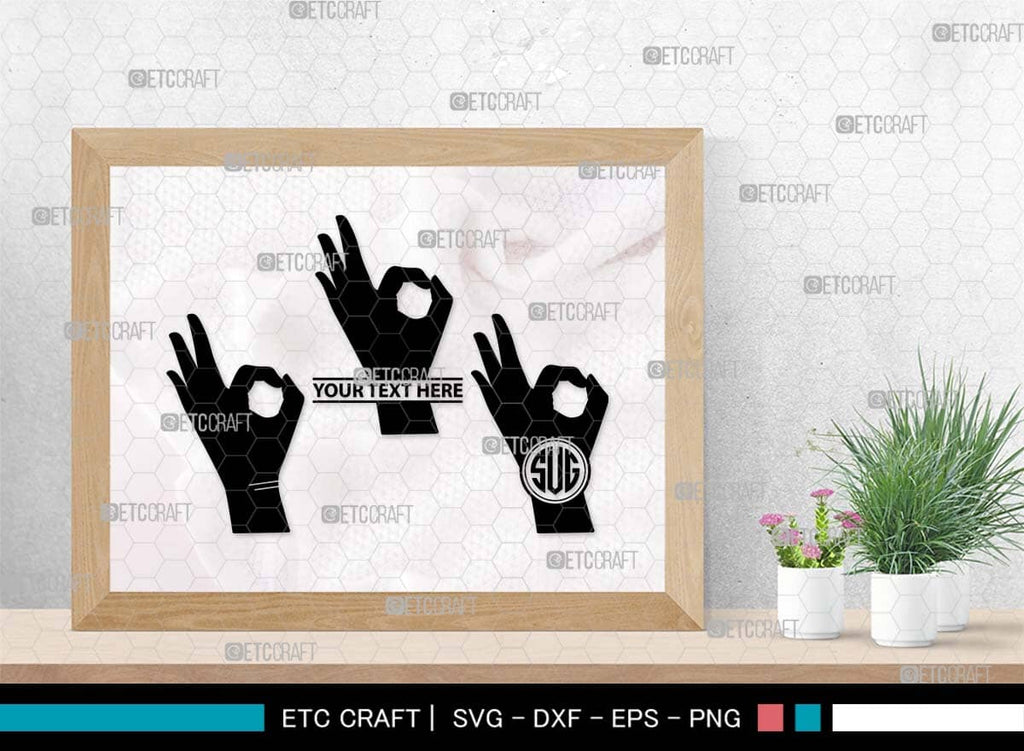 Hand Sign SVG Bundle, Hand Sign Silhouette, Ok Sign Svg, Peace Hand ...