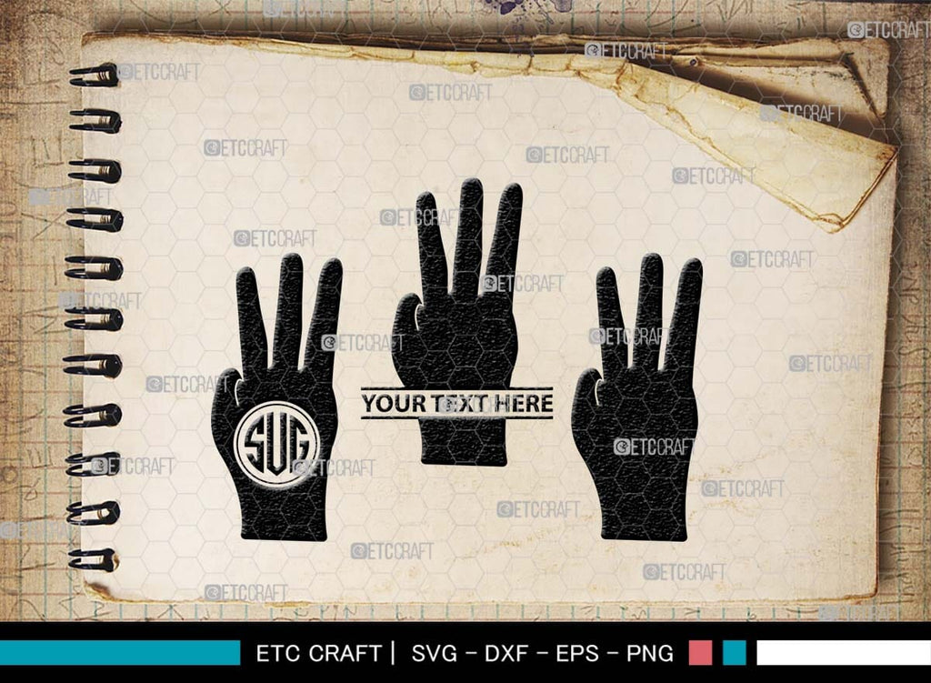 Hand Sign SVG Bundle, Hand Sign Silhouette, Ok Sign Svg, Peace Hand ...