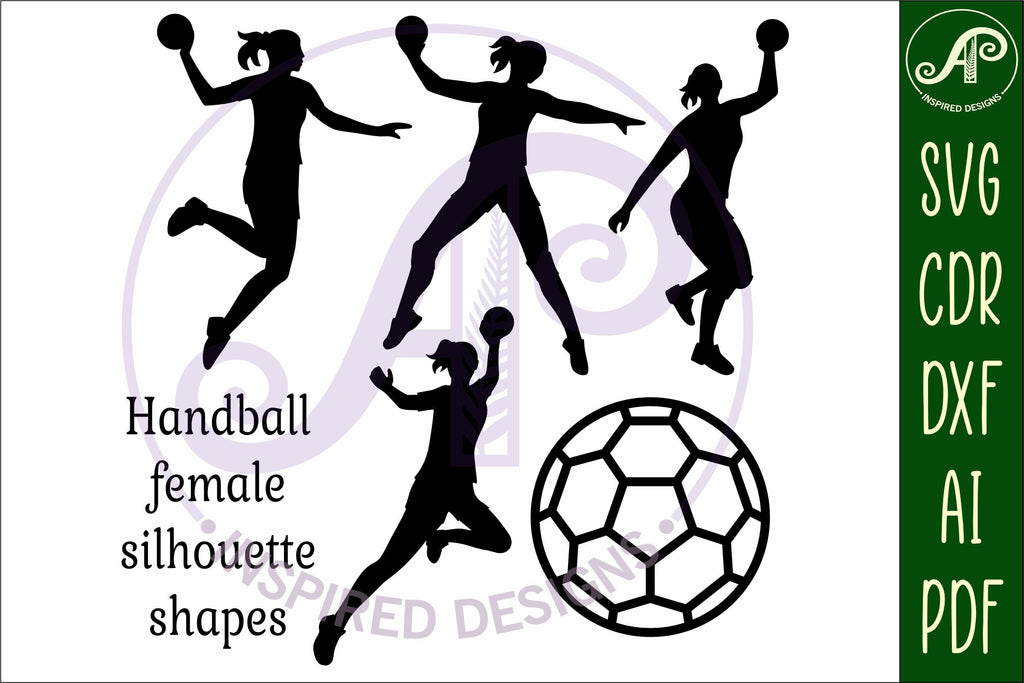 Handball female Silhouette laser cut wall art - So Fontsy