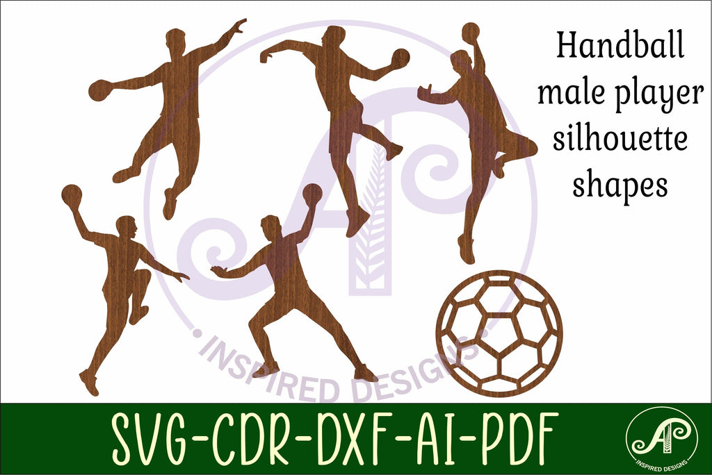 Handball male Silhouette laser cut shapes - So Fontsy