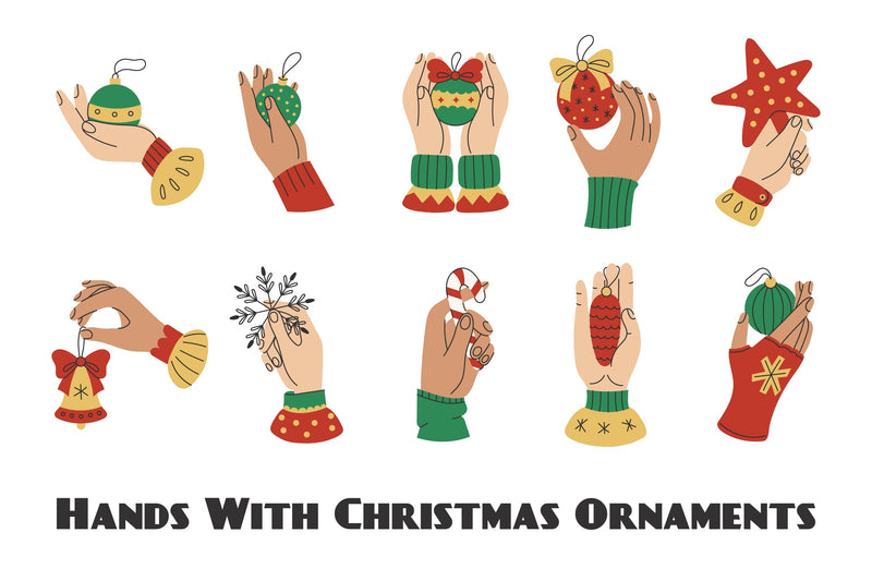 Hands With Christmas Ornaments PNG Clipart - So Fontsy