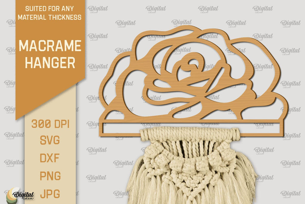 Hanger Macrame Laser Cut Bundle. Wood Frames Weaving Macrame SVG - So ...