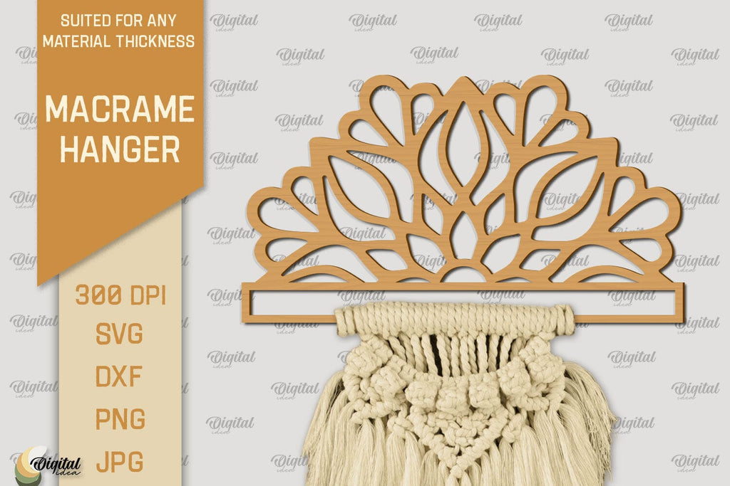 Hanger Macrame Laser Cut. Wood Frame Weaving Macrame SVG - So Fontsy