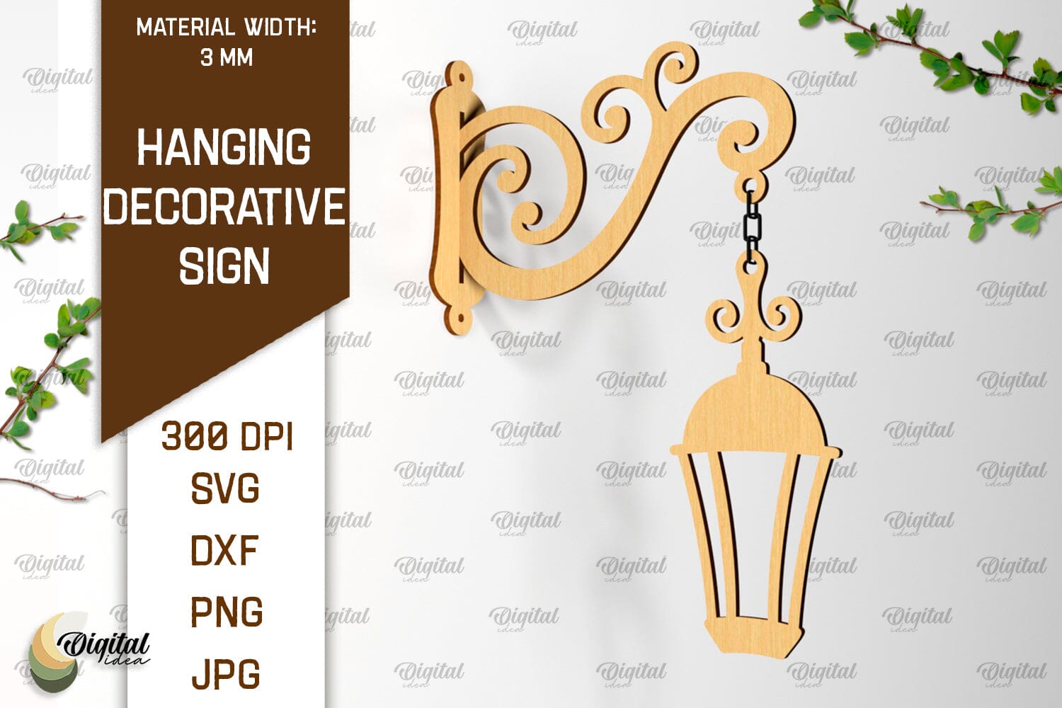 Hanging Decorative Sign SVG. Signboard Laser Cut - So Fontsy