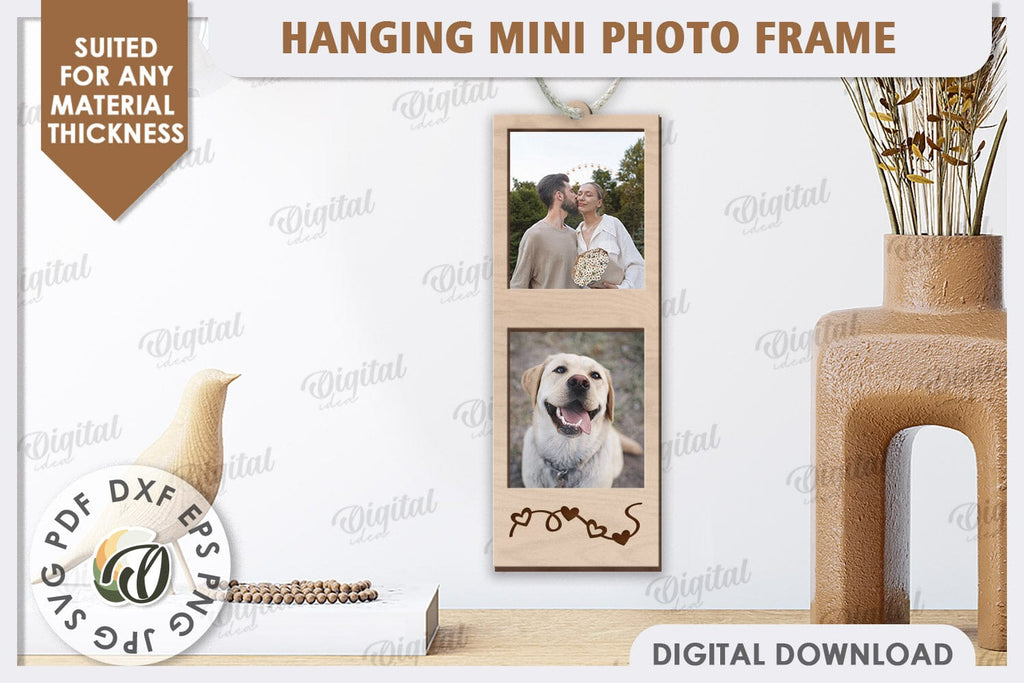 Hanging Mini Photo Frame Laser Cut. Photo Frame SVG - So Fontsy