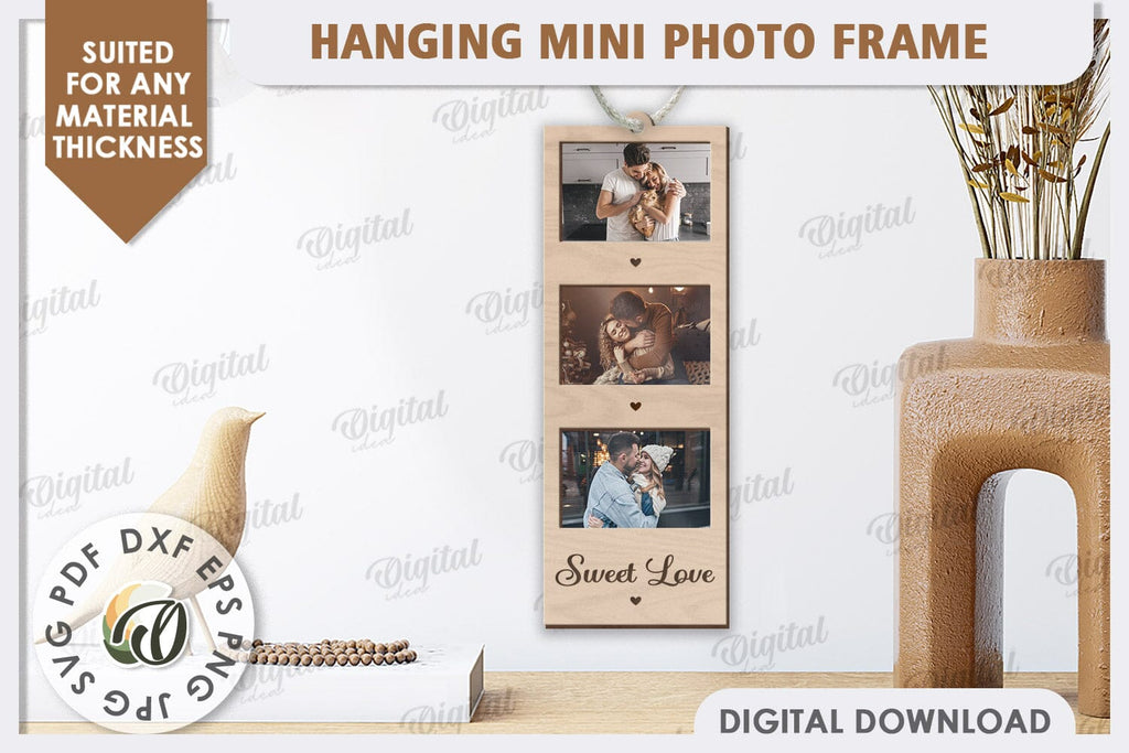 Hanging Mini Photo Frame Laser Cut. Photo Frame SVG - So Fontsy