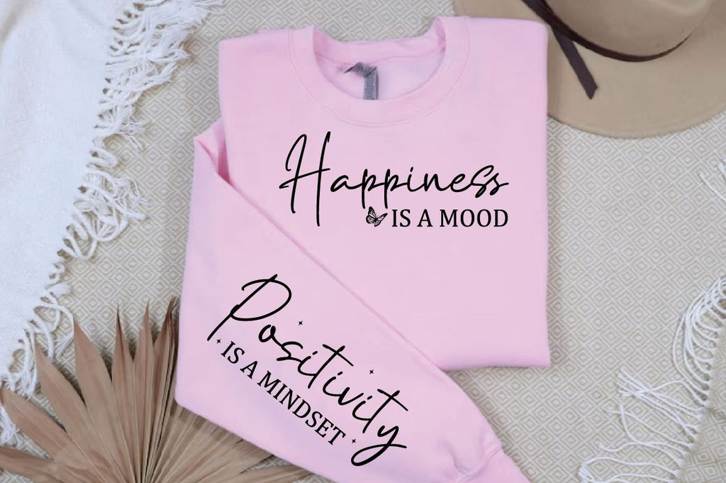 Happiness is a mood Sleeve Svg Design - So Fontsy