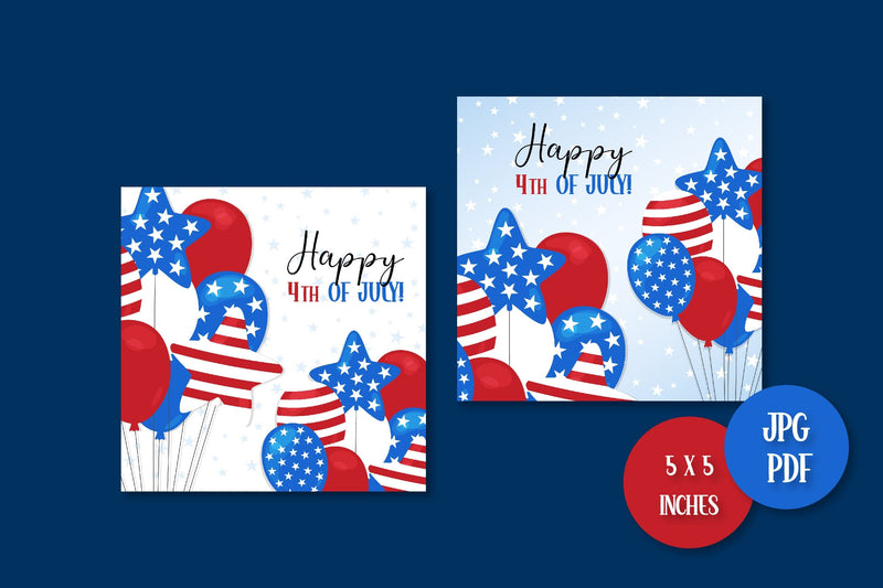 Happy 4th of July Greeting Cards | USA Independence Day | Printable ...