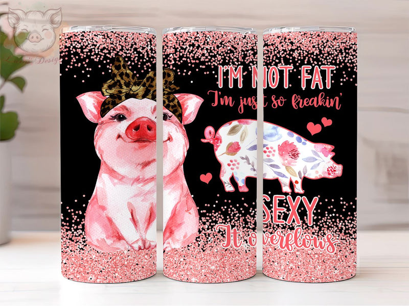 Happy Bucket Pig 20oz Skinny Tumbler, Pig Glitter PNG Downloads ...