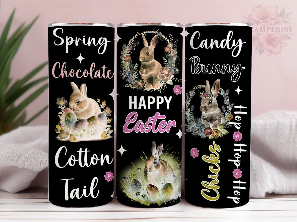 Happy Easter 20oz Tumbler Wrap PNG, Cute Easter Bunny Tumber Png ...