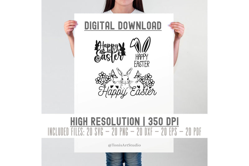 Happy Easter SVG Bundle, Easter Bunny Svg, Easter Shirts Svg - So Fontsy