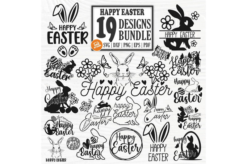 Happy Easter SVG Bundle, Easter Bunny Svg, Easter Shirts Svg - So Fontsy