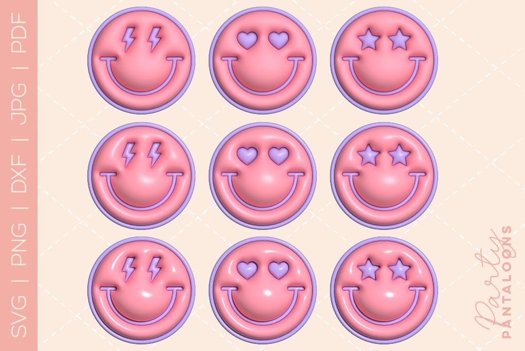 Happy face svg, love happy face, y2k digital stickers, digital planner ...