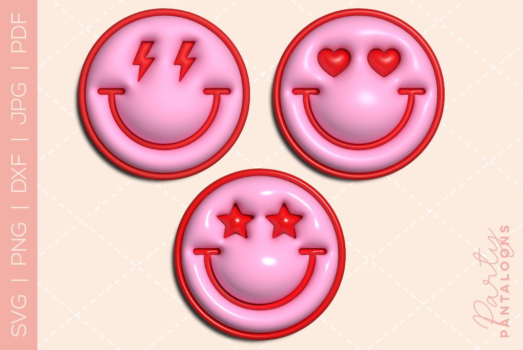 Happy face svg, love happy face, y2k digital stickers, digital planner ...