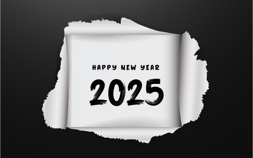 Happy New Year 2025. festive realistic torn paper style for Celebrate ...