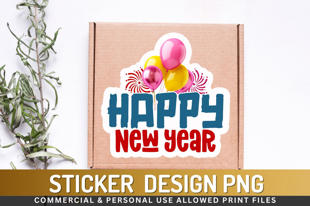 Happy new year Sticker Design - So Fontsy
