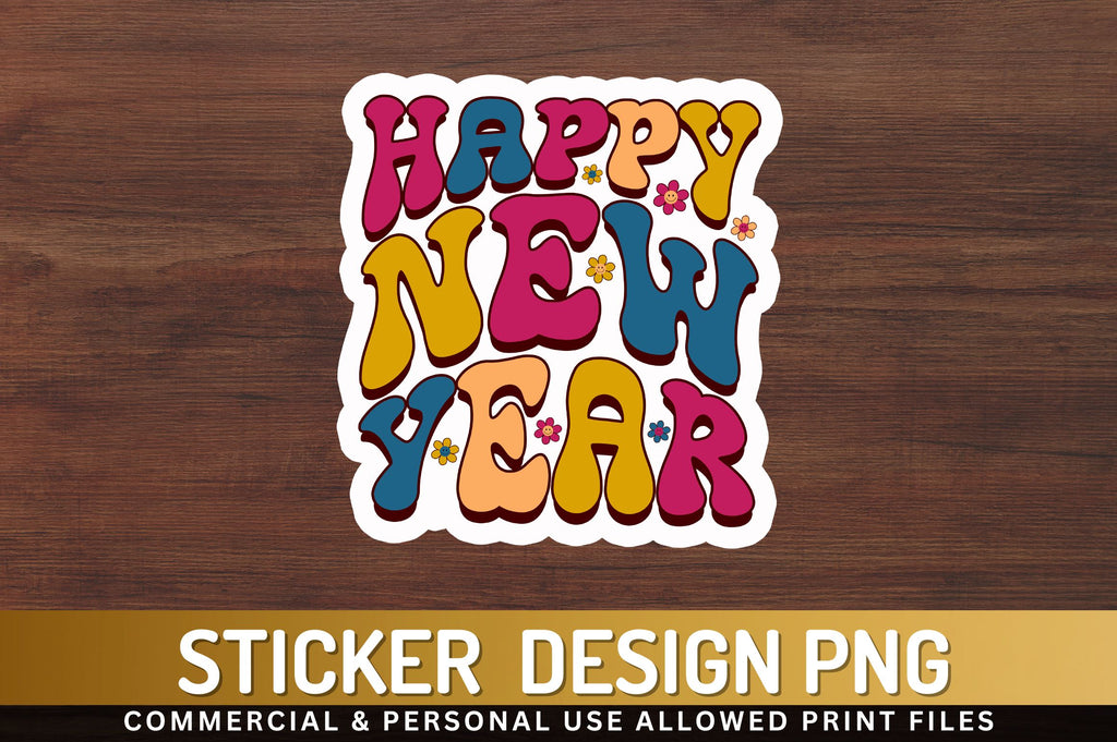 Happy new year Sticker Design - So Fontsy