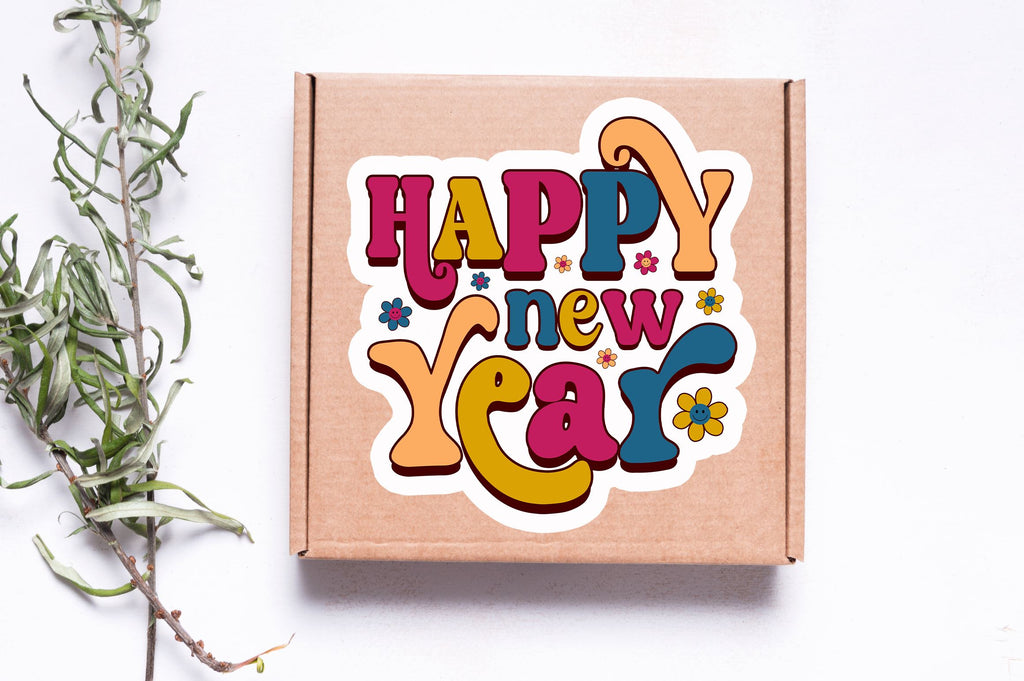 Happy new year Sticker Design - So Fontsy