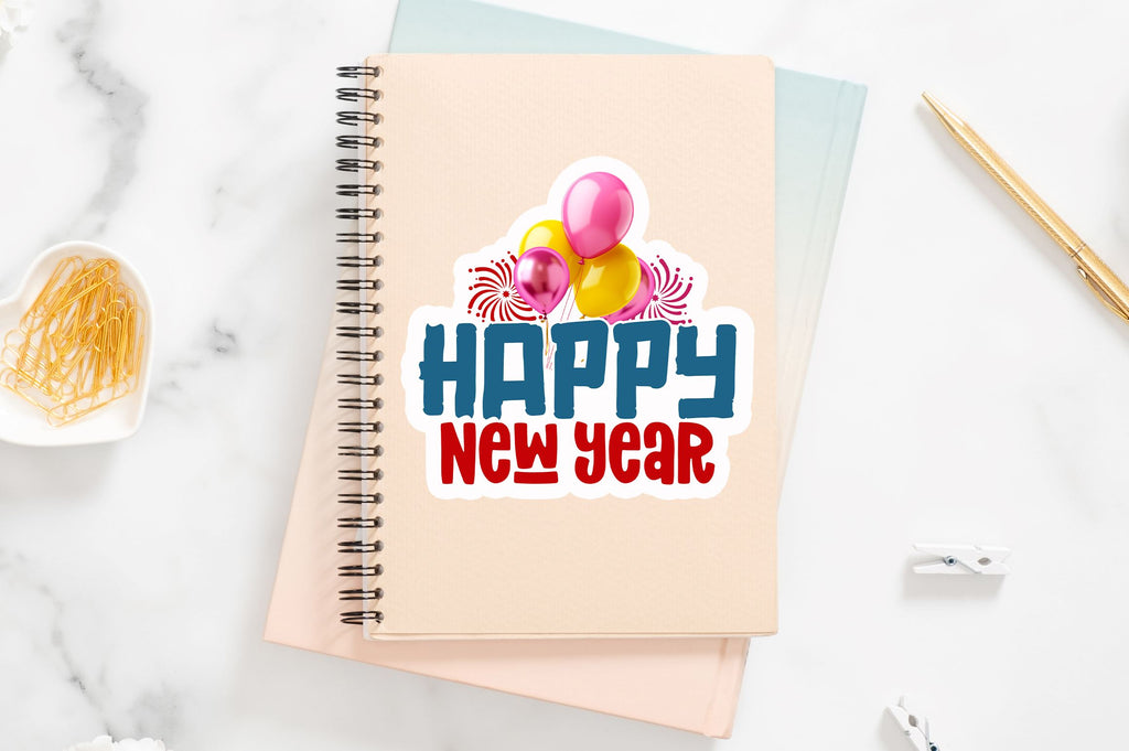 Happy new year Sticker Design - So Fontsy