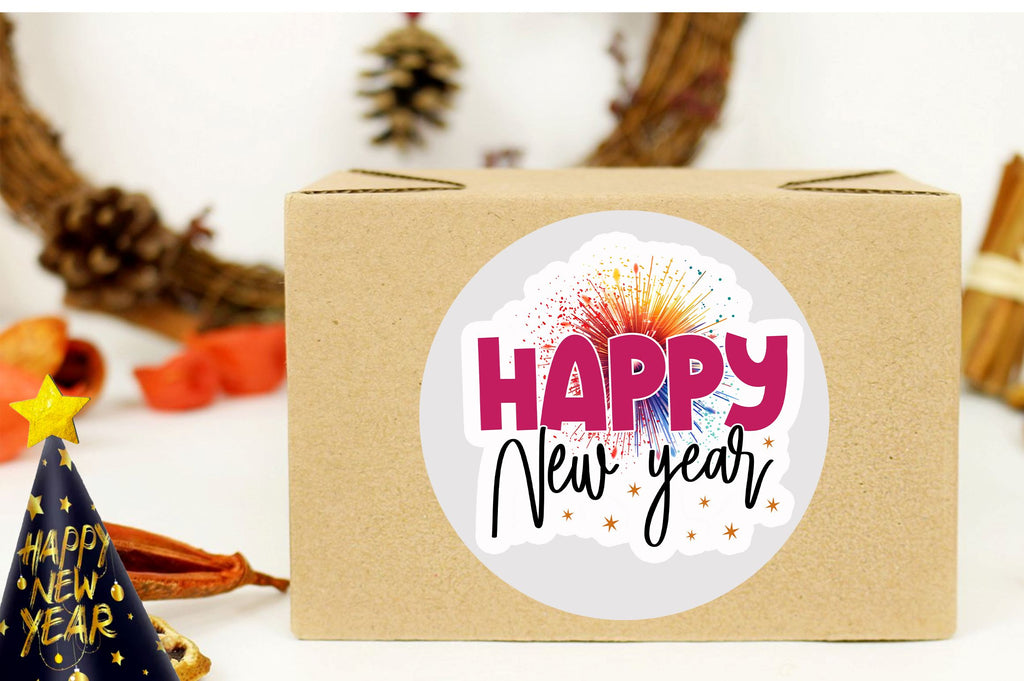 Happy new year Sticker Design - So Fontsy