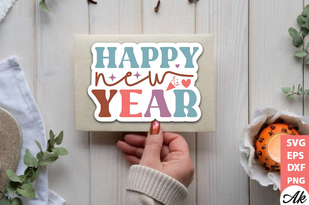 Happy new year Stickers Design - So Fontsy
