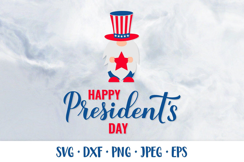 Happy Presidents Day SVG. American patriotic gnome - So Fontsy