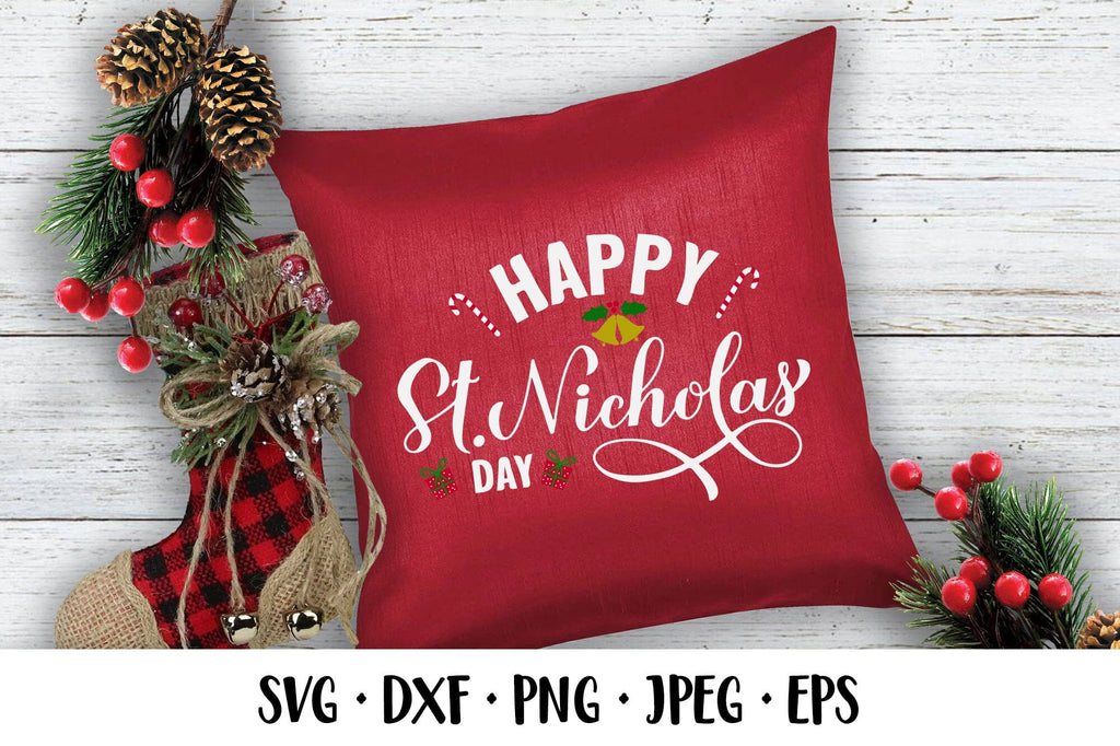 Happy St. Nicholas Day SVG. Saint Nicholas Day. Christian SVG - So Fontsy