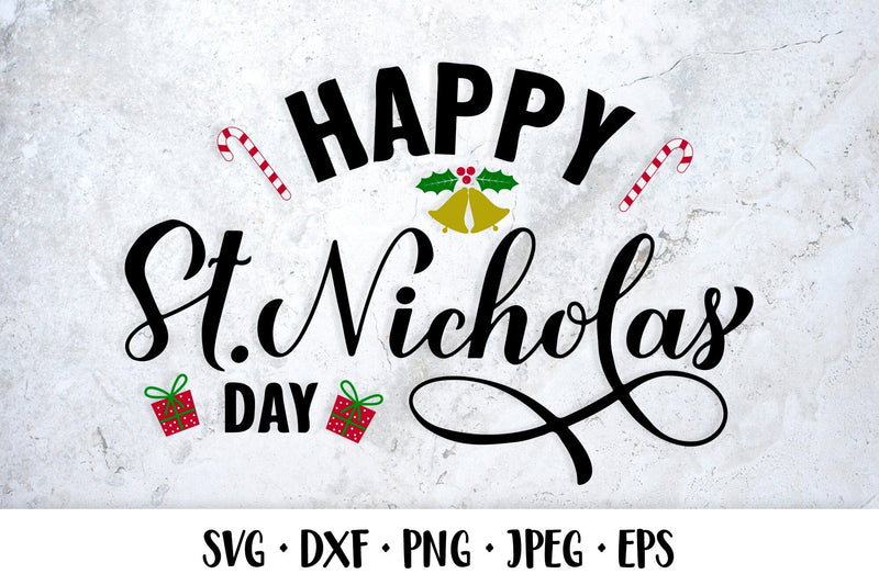 Happy St. Nicholas Day SVG. Saint Nicholas Day. Christian SVG - So Fontsy