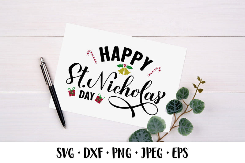 Happy St. Nicholas Day SVG. Saint Nicholas Day. Christian SVG - So Fontsy