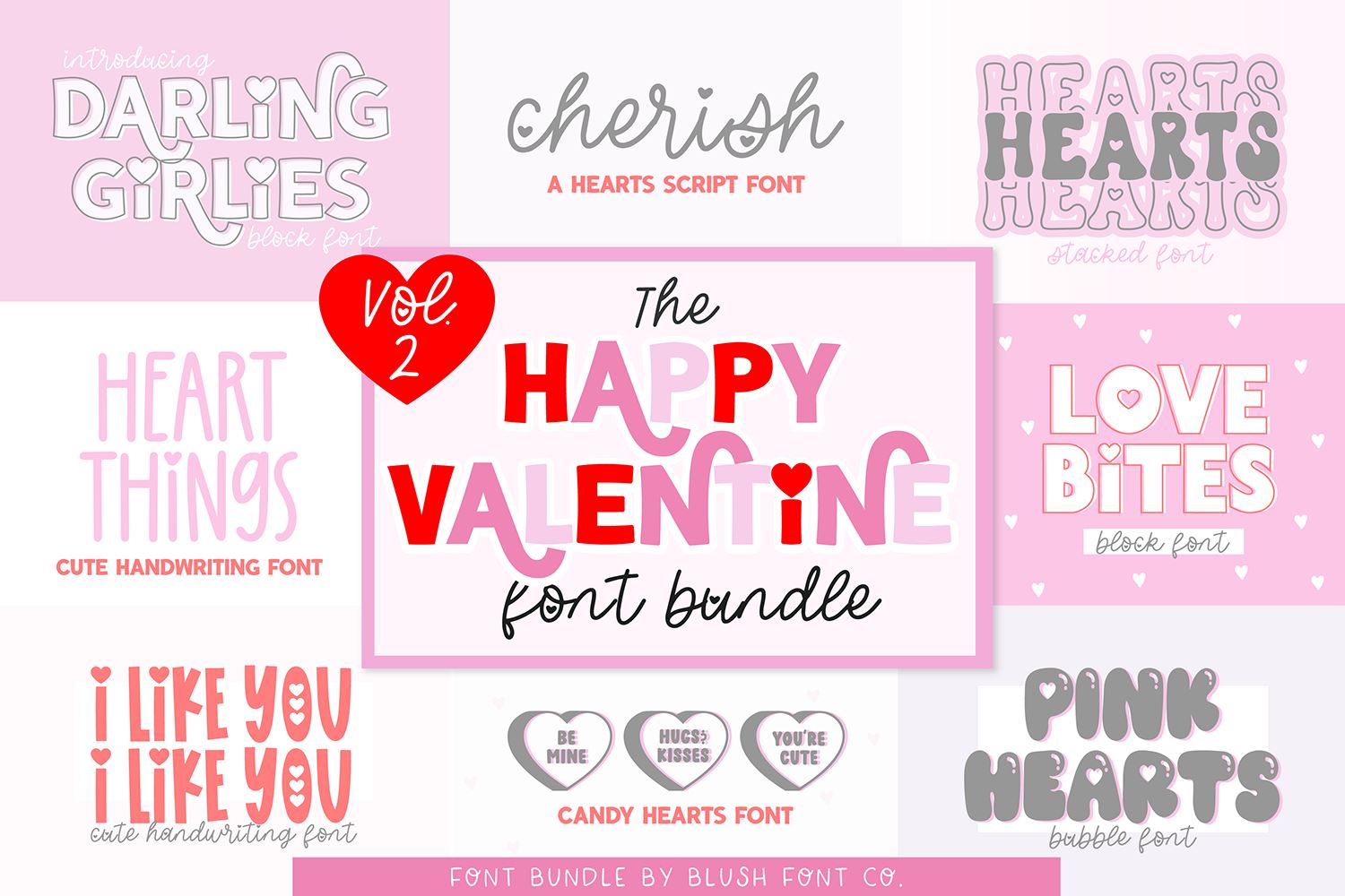 Happy Valentine Font Bundle Vol. 2 - So Fontsy
