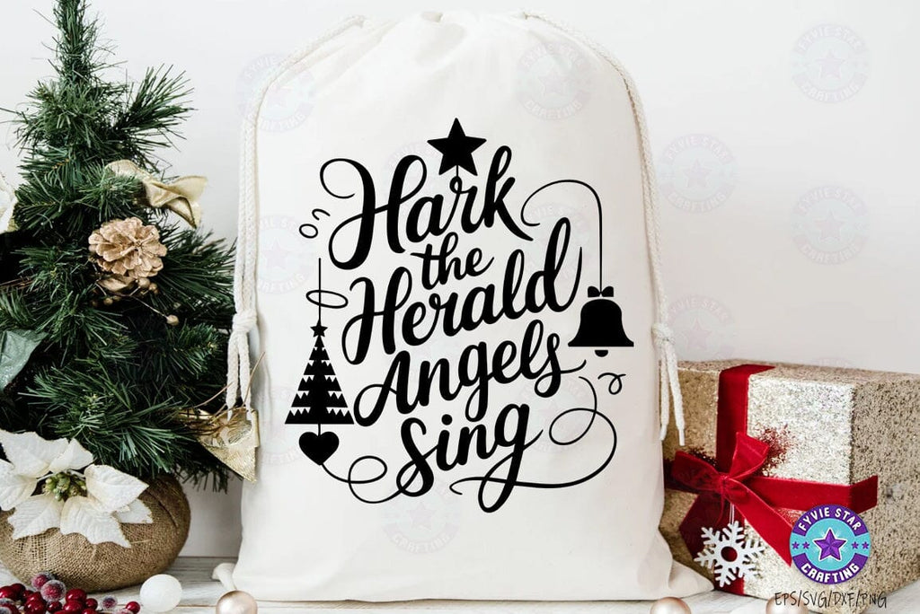 Hark the herald angels sing, Christmas Quote SVG Design, Christmas ...