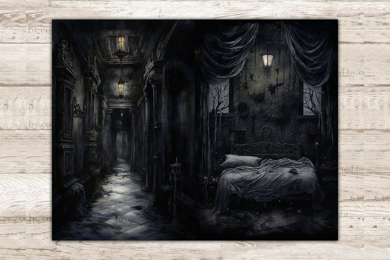 Haunted House Junk Journal Pages | Creepy Journal Printable - So Fontsy