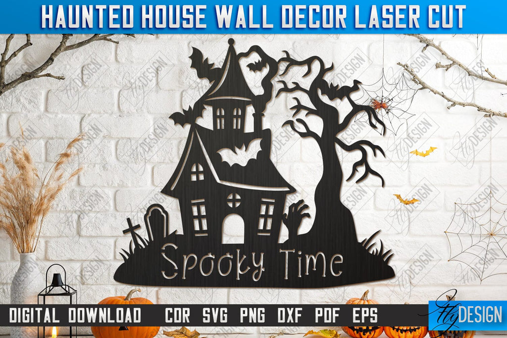 Haunted House Wall Décor Laser Cut | Seasonal Home Décor Idea ...