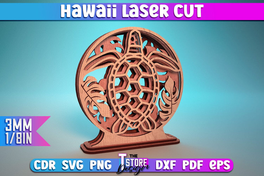 Hawaii Laser Cut | Summer Laser Design | Hawaii CNC Files - So Fontsy