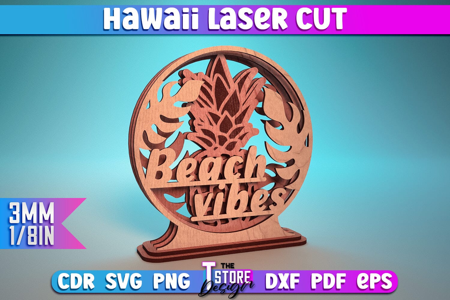 Hawaii Laser Cut | Summer Laser Design | Hawaii CNC Files - So Fontsy