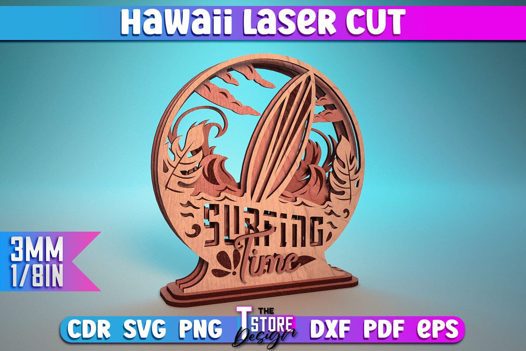 Hawaii Laser Cut | Summer Laser Design | Hawaii CNC Files - So Fontsy