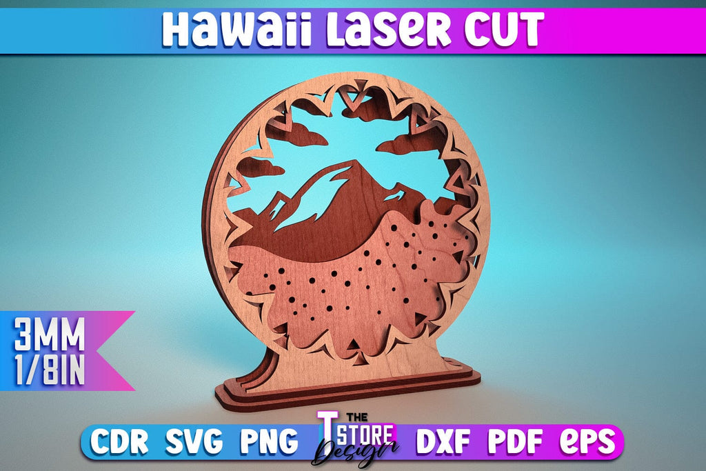 Hawaii Laser Cut | Summer Laser Design | Hawaii CNC Files - So Fontsy