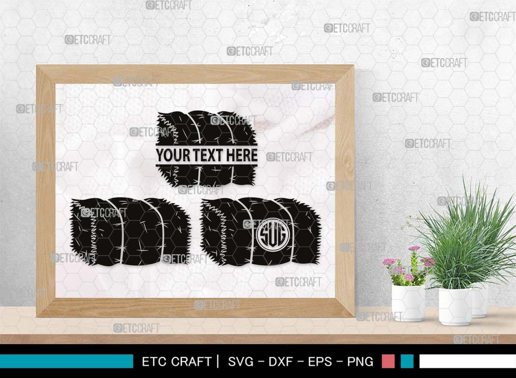 Hay Monogram, Hay Silhouette, Hay SVG, Haystack Svg, Farm Svg, Bale Hay ...