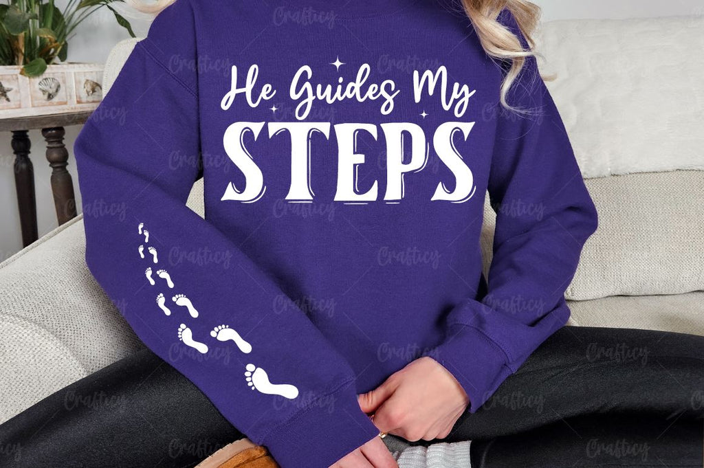He guides my steps Sleeve SVG Design - So Fontsy