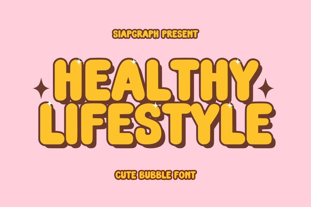Healthy Lifestyle - Cute Bubble Font - So Fontsy