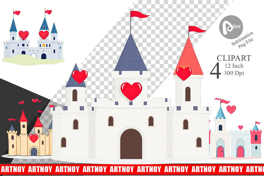 Heart Castle Clipart - So Fontsy