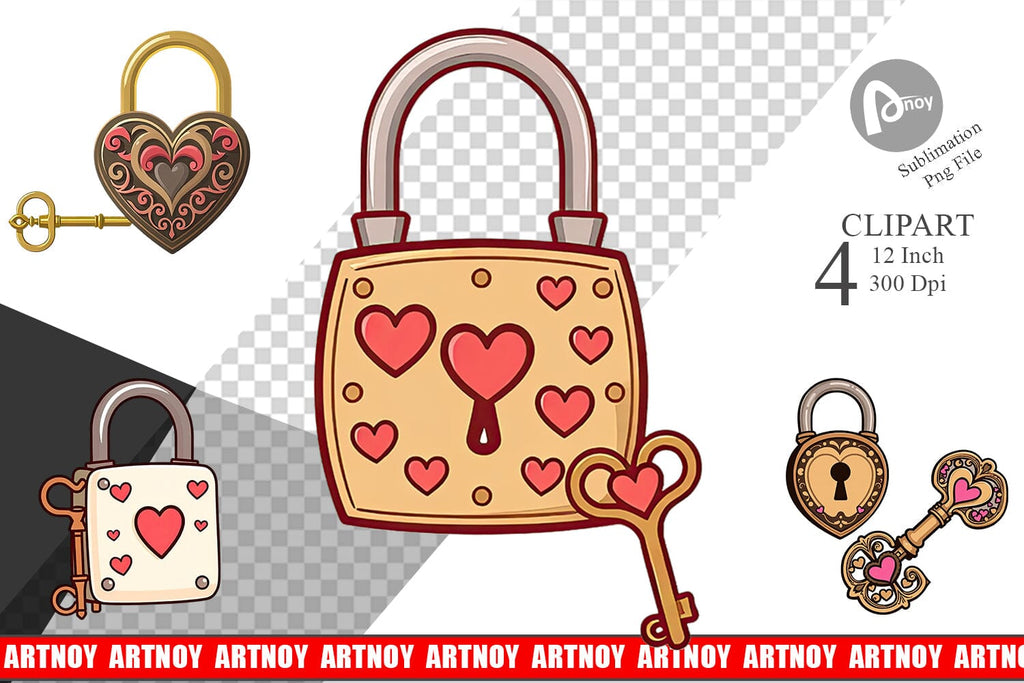 Heart Keys Clipart - So Fontsy
